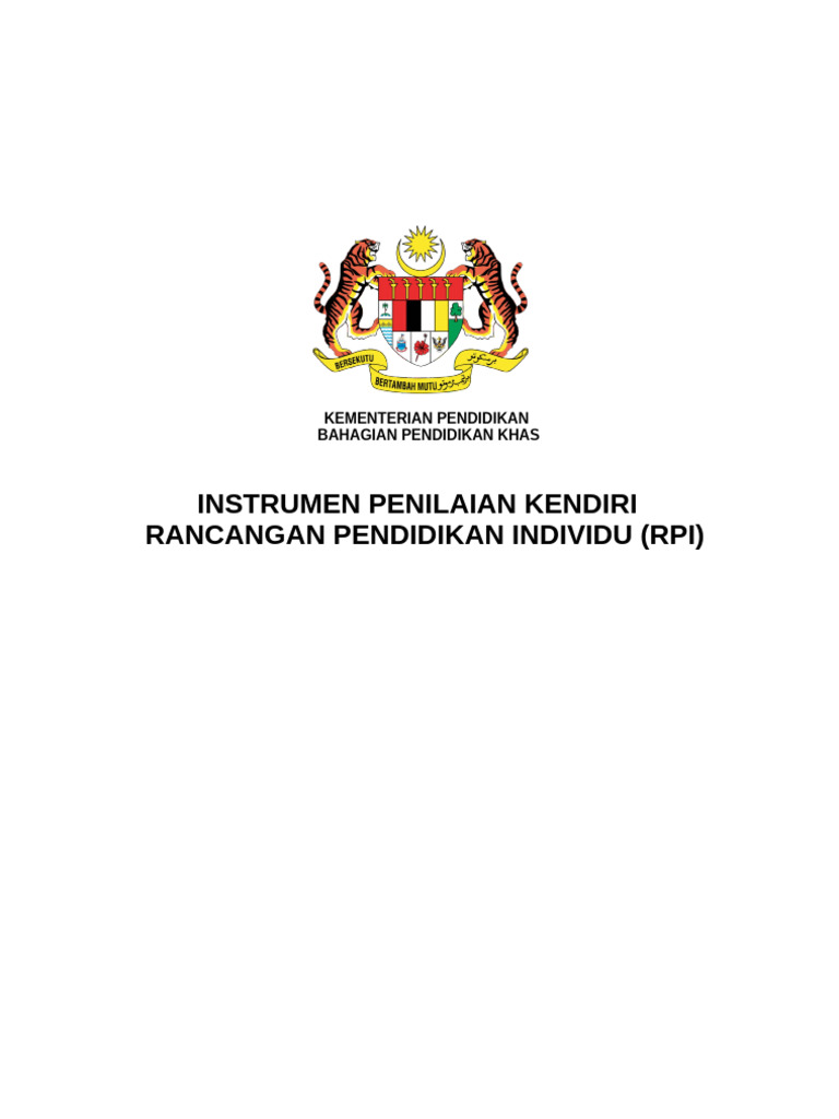 Instrumen Penilaian Rancangan Pendidikan Individu (Rpi) | PDF