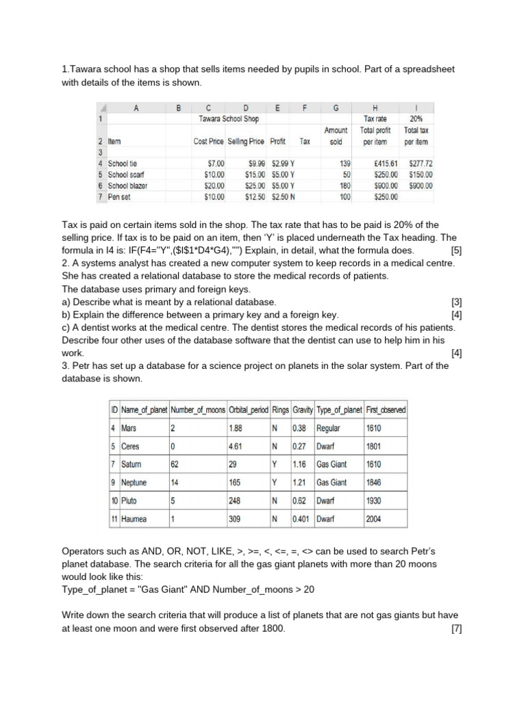 Gr10 RevisionWorksheet Practical | PDF | Spreadsheet