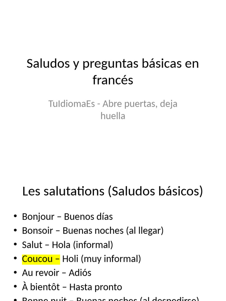 Saludos y Preguntas) | PDF