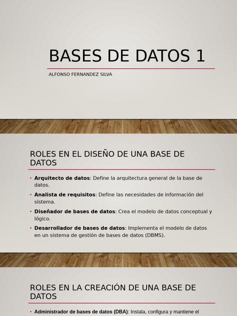 Segunda Diapositiva Clase BD 1 | PDF | Bases de datos | Informática