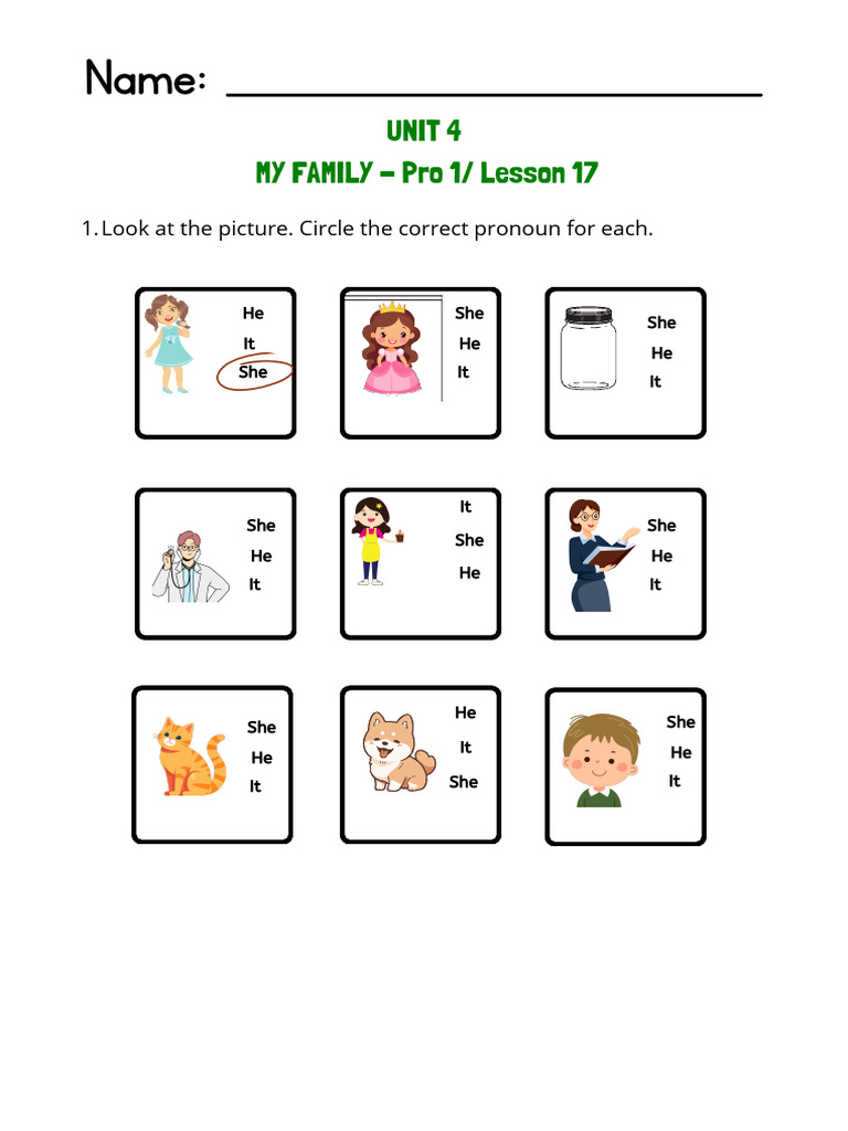 Unit 4 My Family - Pro 1 Lesson 16 | PDF | Linguistics | Syntax
