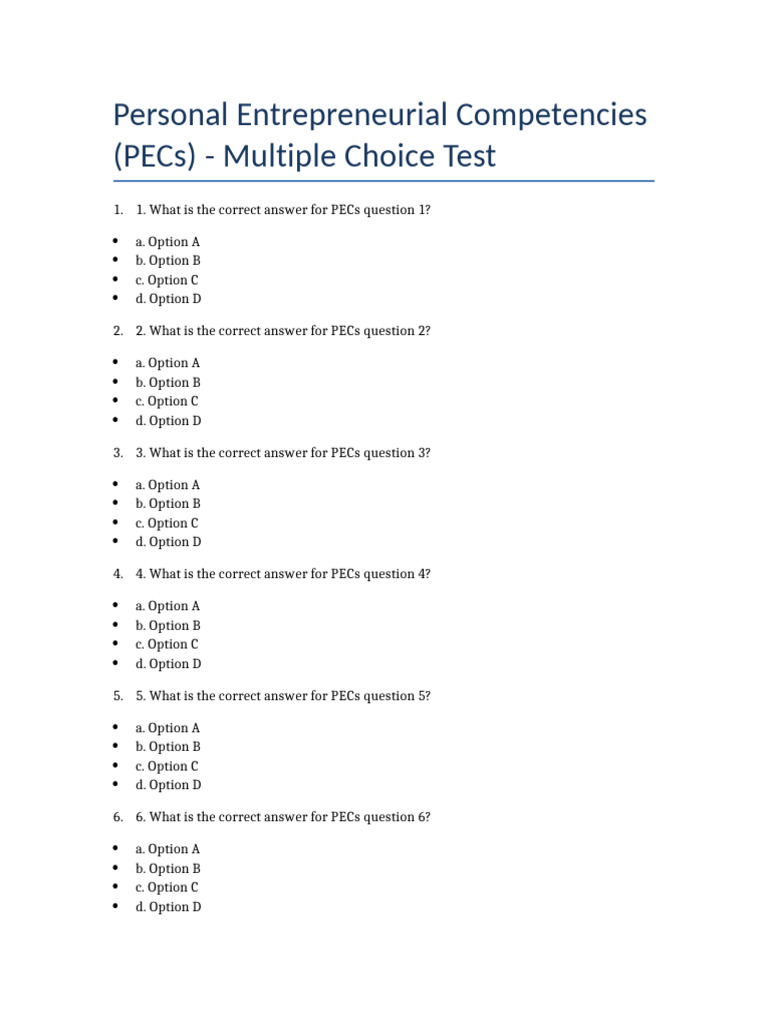 PECs Multiple Choice Test | PDF | Chess Theory | Chess