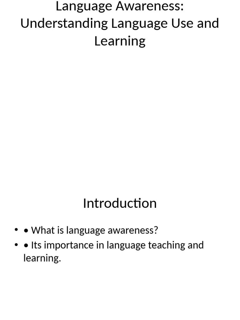 Teori Language - Awareness | PDF