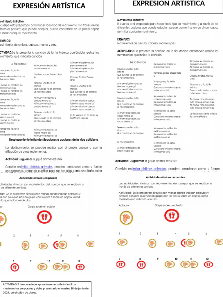 Hojas de Expresión Artistica | PDF | Bailes