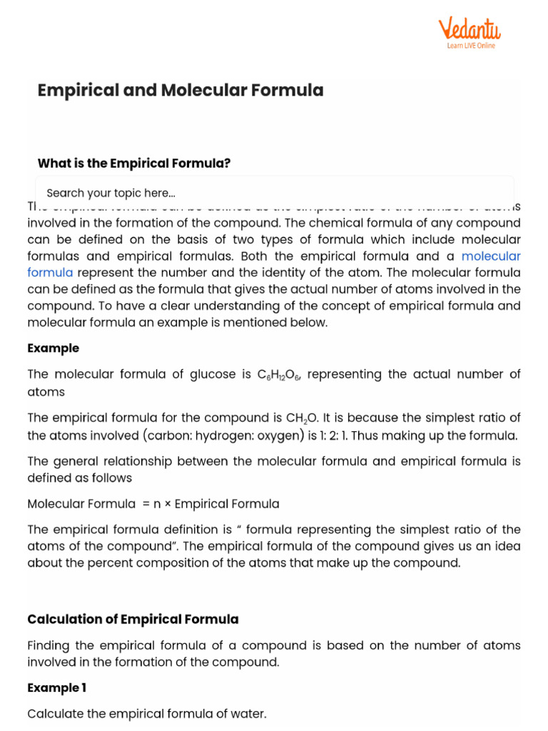 Empirical and Molecular Formula | PDF