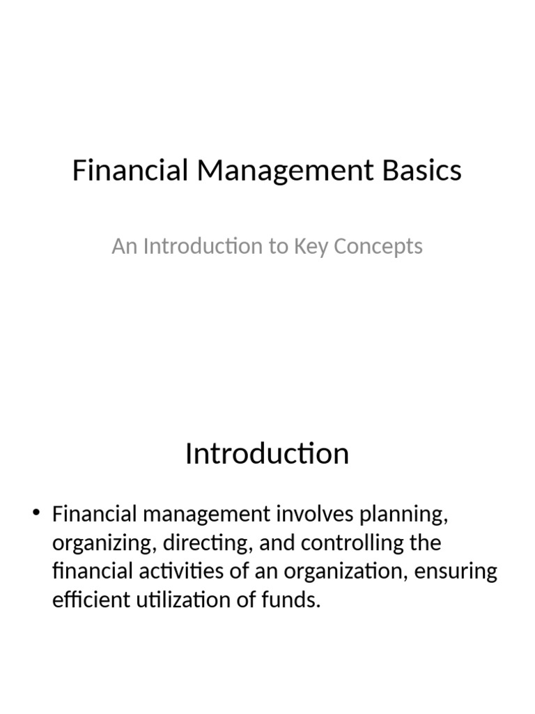 Financial Management Basics | PDF