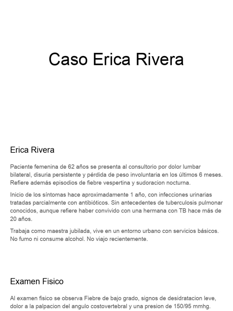 Caso Erica Rivera | PDF | Tuberculosis | Medicina CLINICA