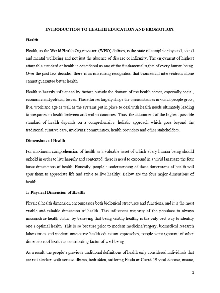 Introduction To Health Education and Promotion 2025 | PDF | Health ...