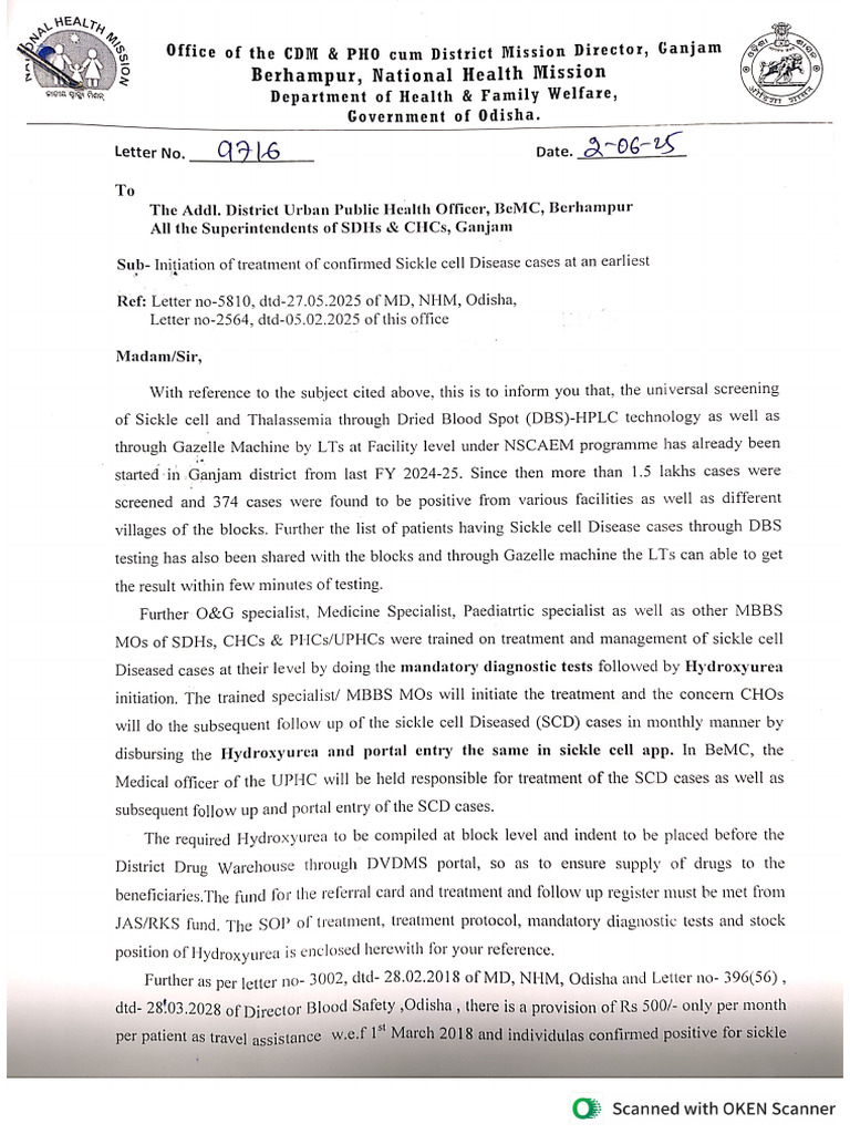 9716 Initiation of Treatment of SCD Cases at A Earliest | PDF