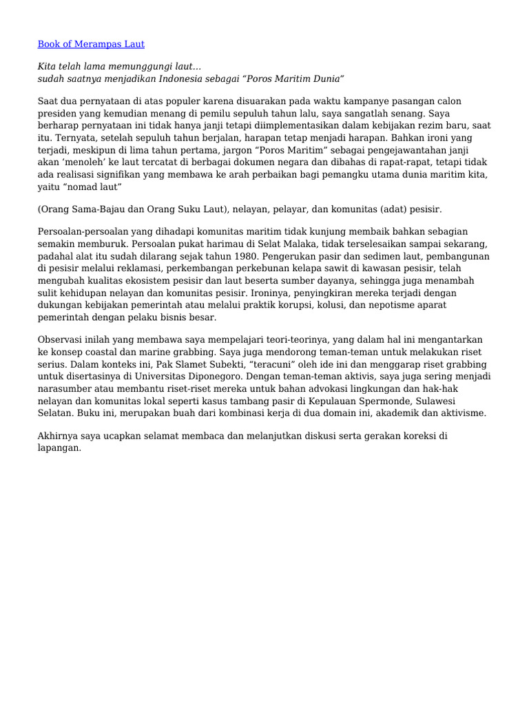 Merampas Laut Merampas Hidup Nelayan | PDF