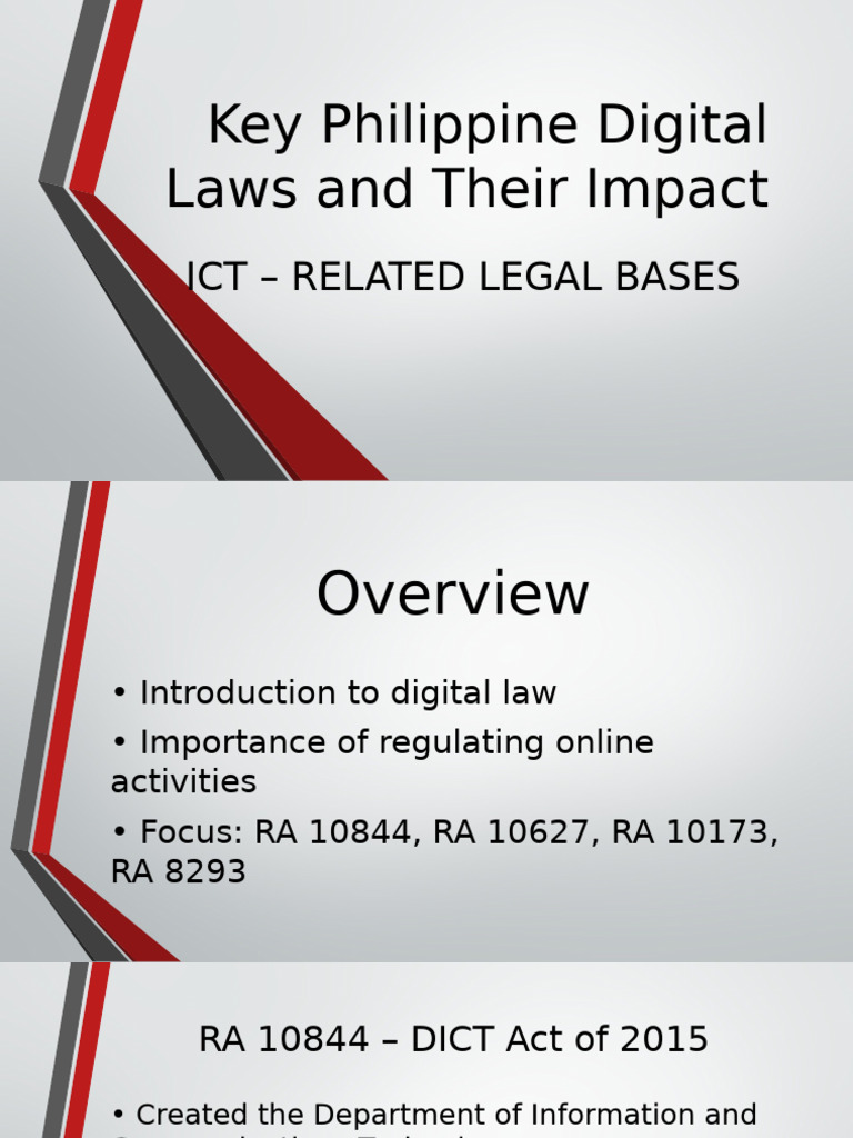 Key Philippine Digital Laws Presentation | PDF | Intellectual Property ...