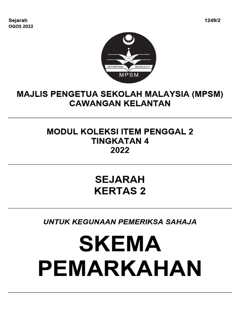 Skema Sejarah k2 Ting 4 | PDF