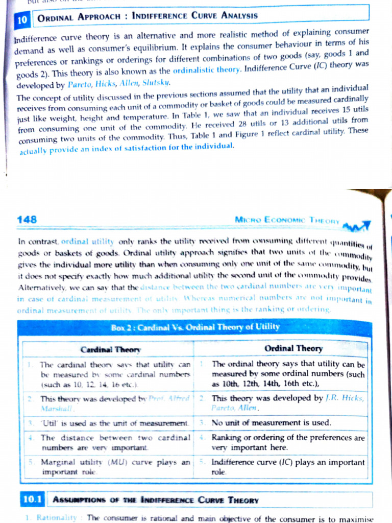 Theory of Consumer Behaviour Indifference Curve Approach (First Part) | PDF | Utility | Consumer ...