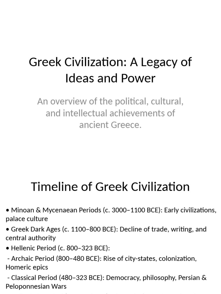 Overview of Ancient Greek Civilization | PDF | Ancient Greece | Greeks