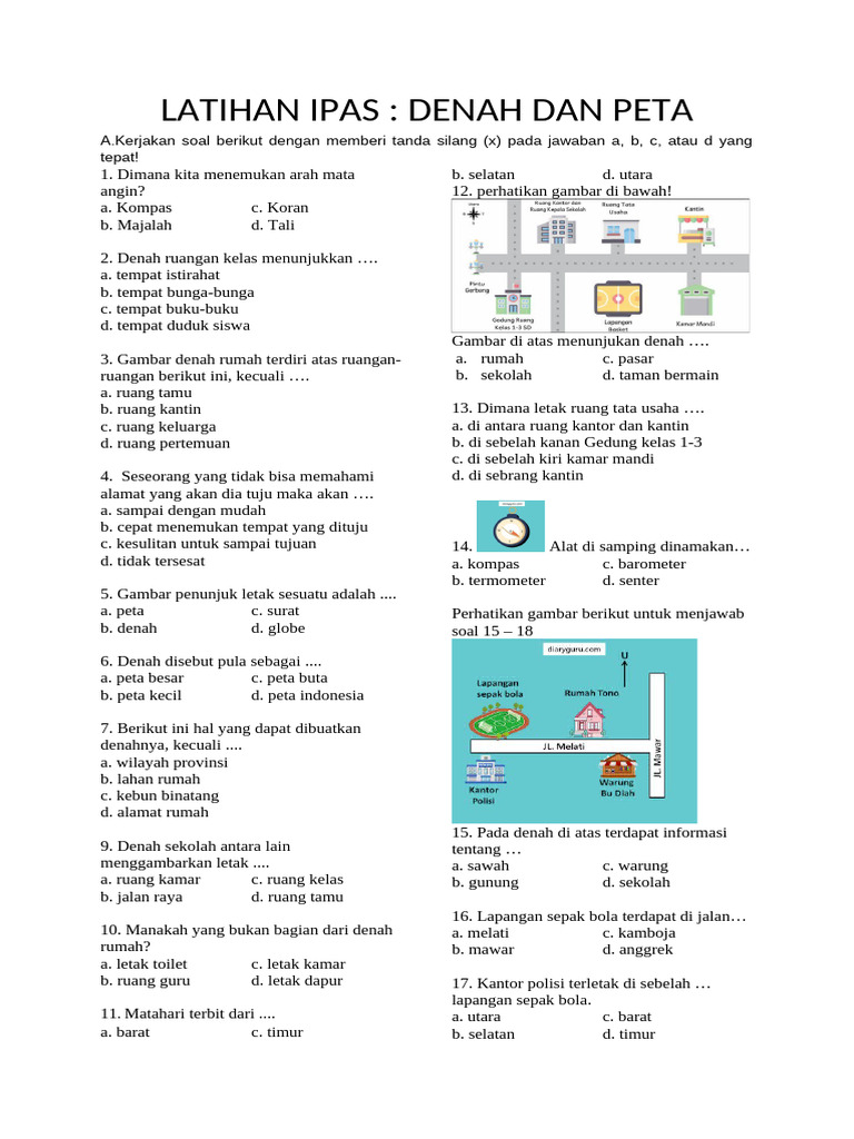 Latihan Denah Dan Peta | PDF