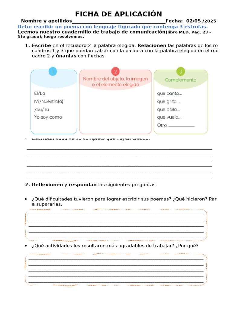 Ficha de Aplicación Comunicacion | PDF | Comunicación humana