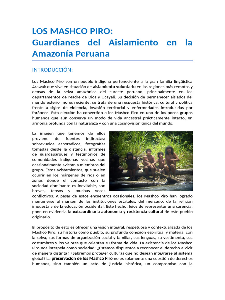 Los Mashco Piro | PDF | Chamanismo | Rituales