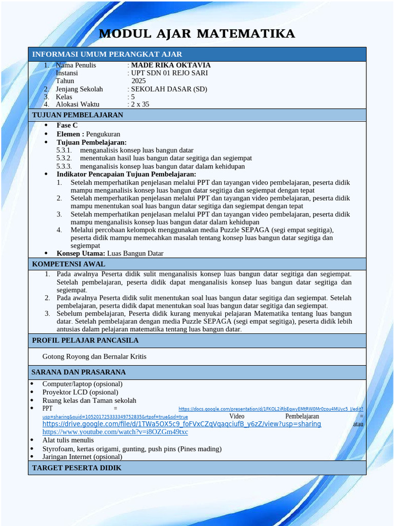 Modul Ajar Rika PMM | PDF