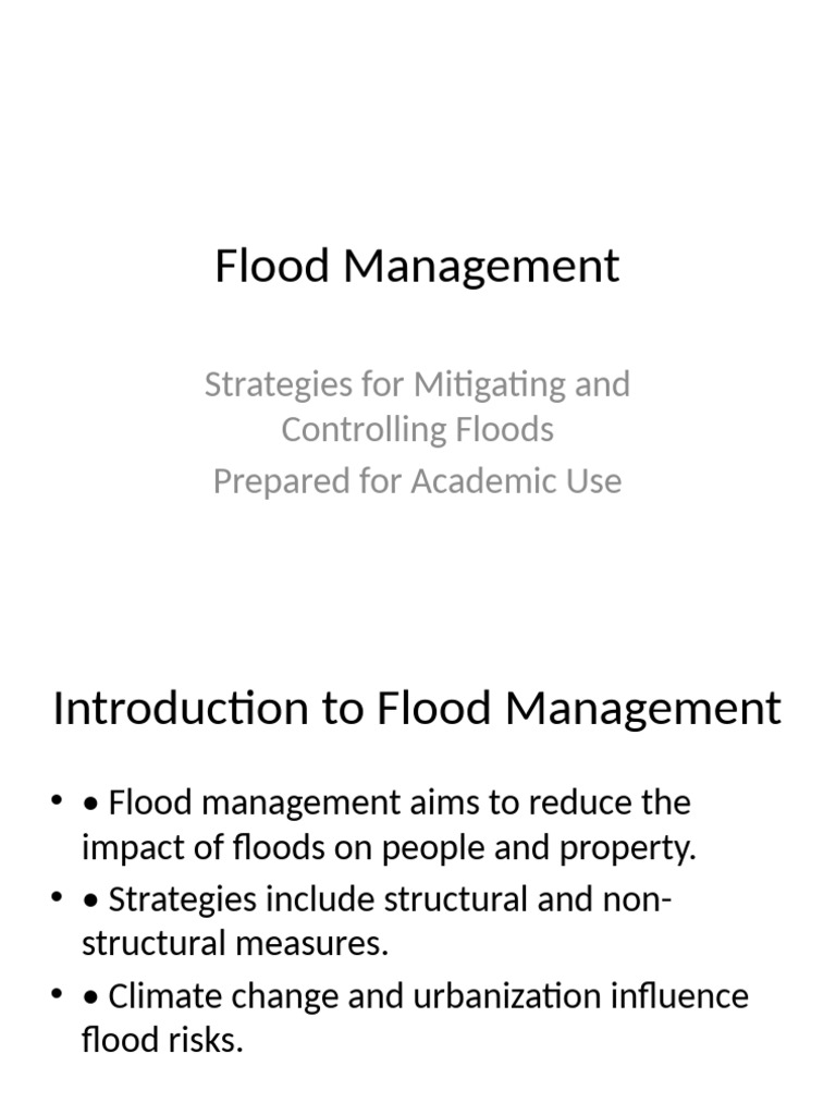 Flood Management Strategies Overview | PDF