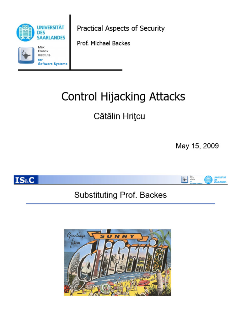 05 Control Hijacking Attacks | PDF | Computer Science | Software Development