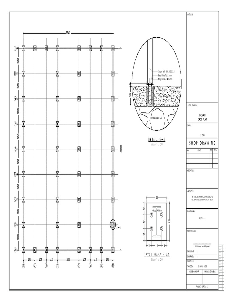 Denah Base Plat | PDF