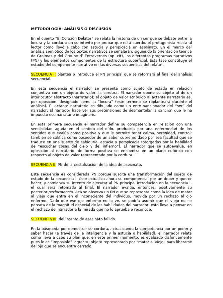 Analisis - Corazon Delator | PDF | Edgar Allan Poe