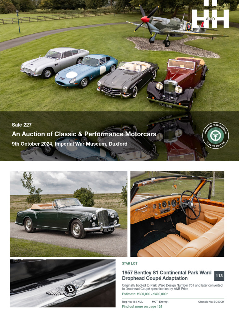 H&H Classic Cars 9 Oct Complete - REVISED | PDF | Auction | Payments