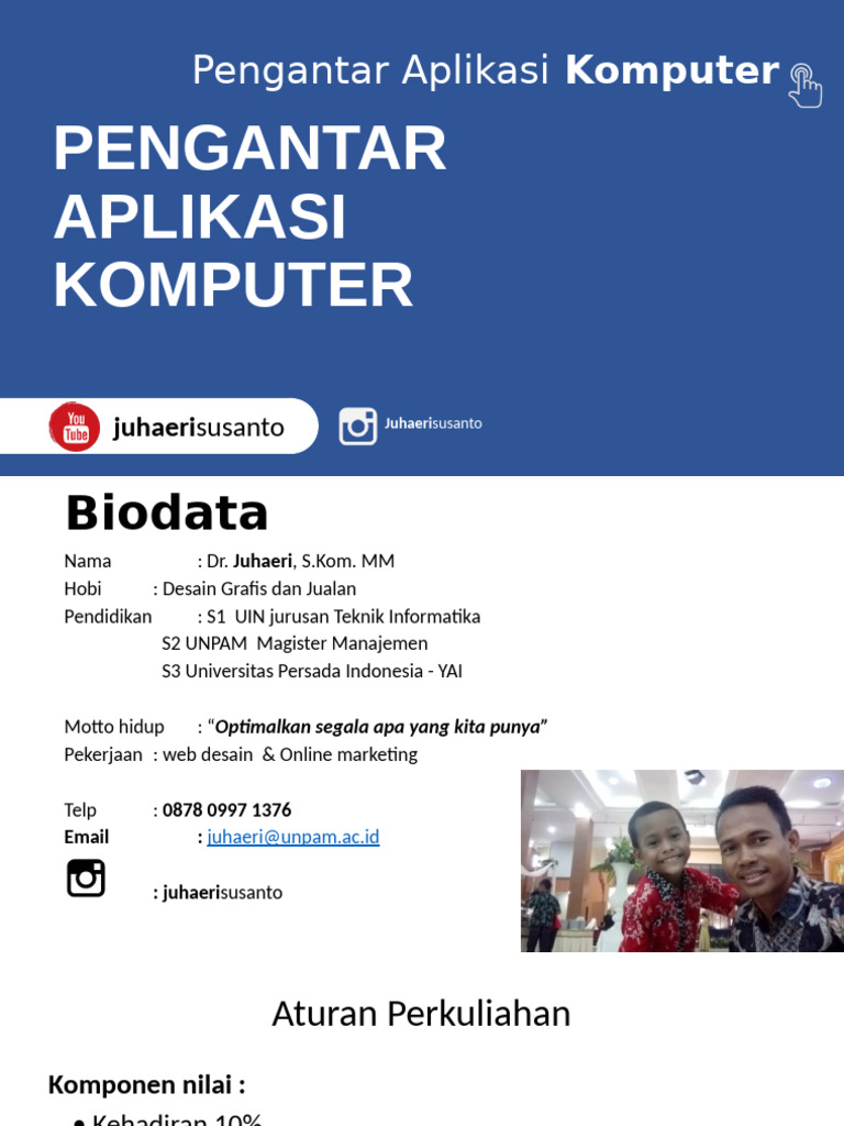 Pertemuan 1 - Pengantar Aplikasi Komputer - JUHAERI | PDF