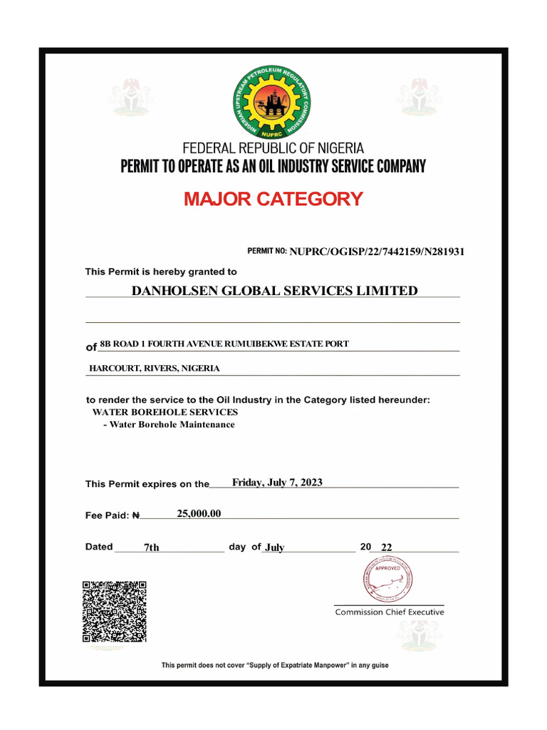 Borehole Certificate for Water Services | PDF