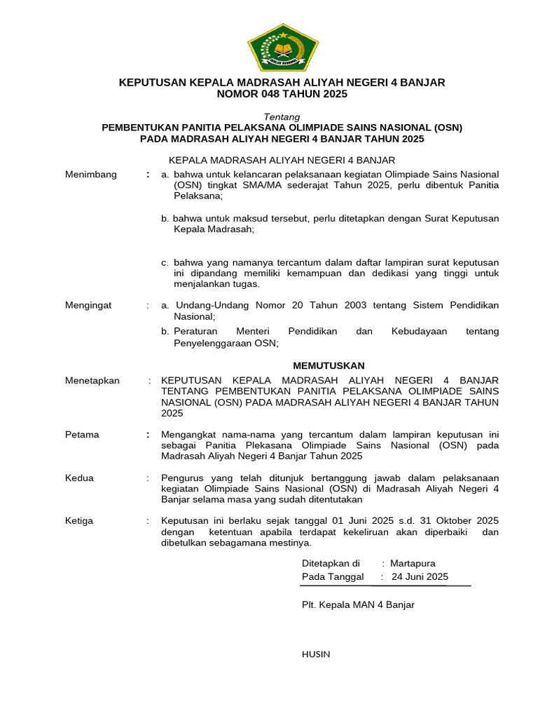 SK Panitia Osn | PDF