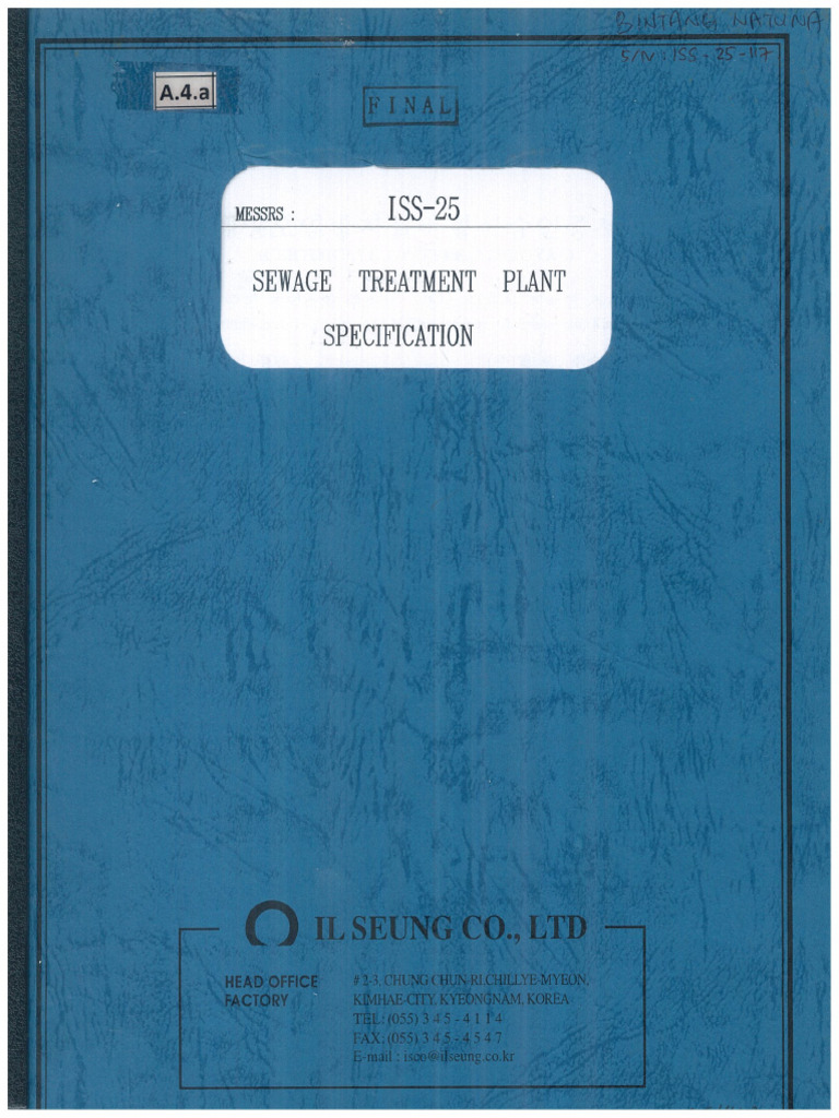 A4 Sewage Treatment Plant Specification - IsS-25 | PDF