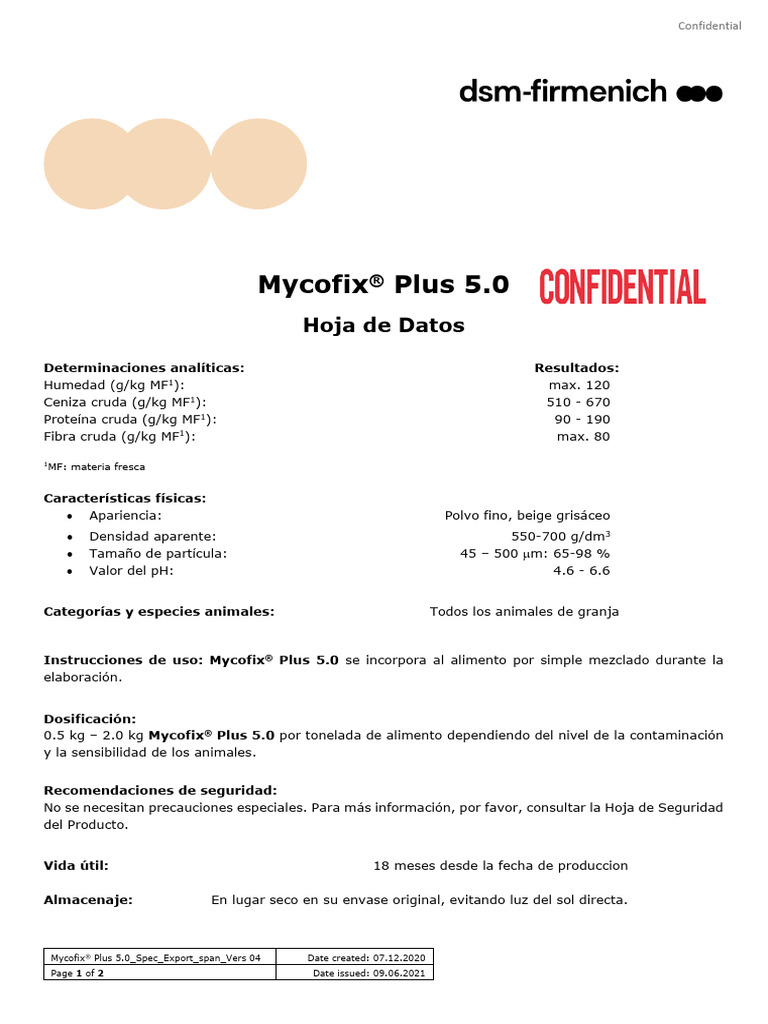 Ficha Técnica de Mycofix Plus 5.0 | PDF
