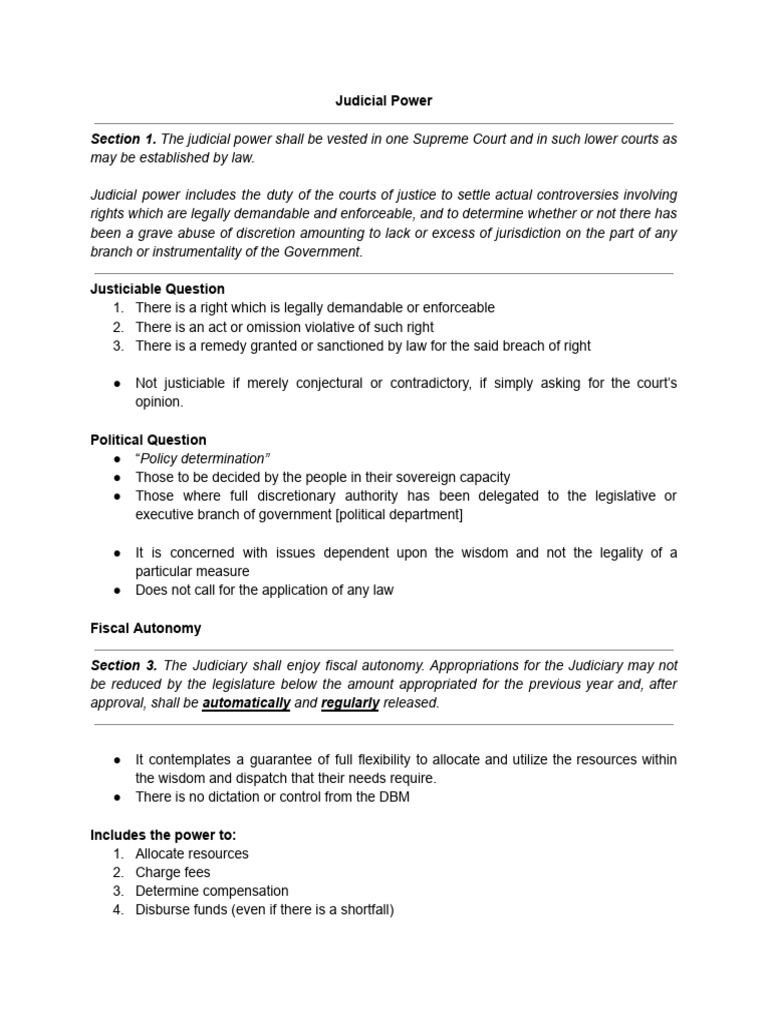 Overview of Judicial Power and Structure | PDF | Standing (Law ...