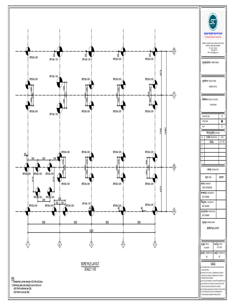 2 - (Chea Thonghok) Pile Caps Typical Drawing Modern Office | PDF ...
