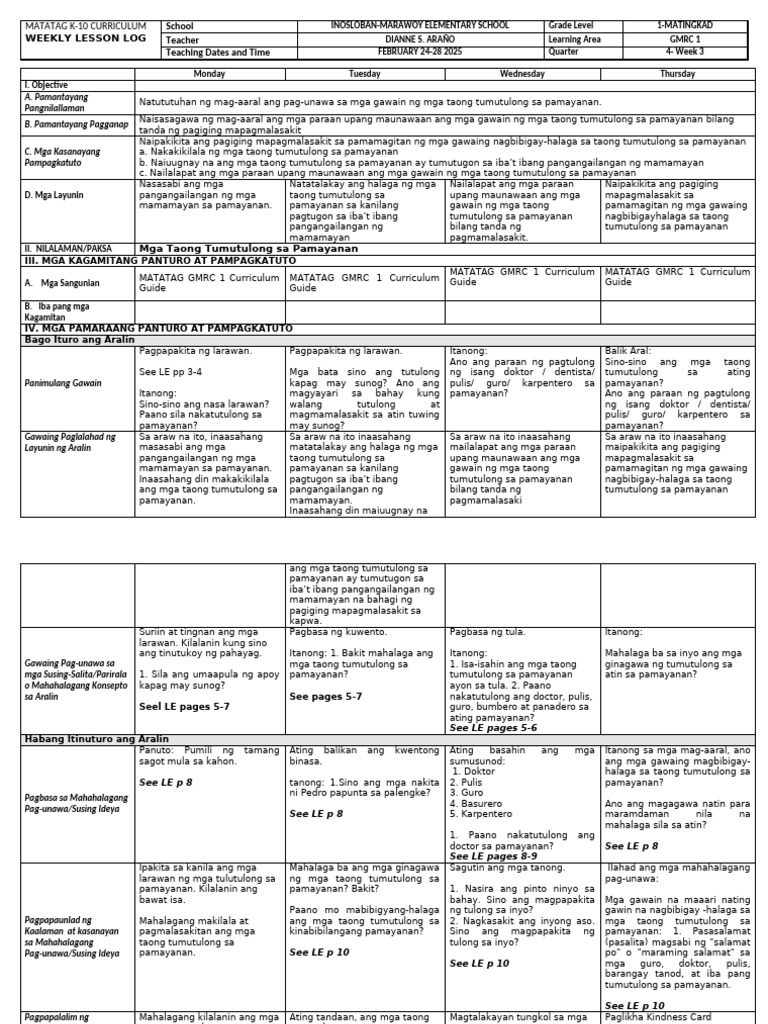 GMRC DLL Week3 Q4 | PDF