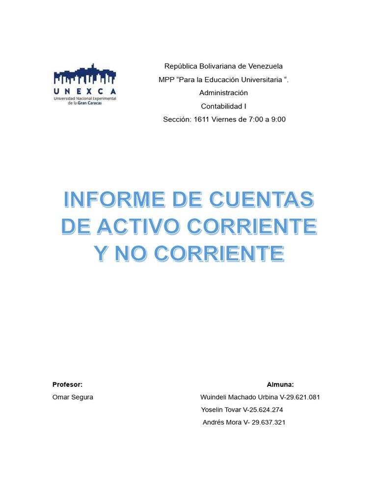 Cuentas de Activo Corriente y No Corriente | PDF | Contabilidad ...