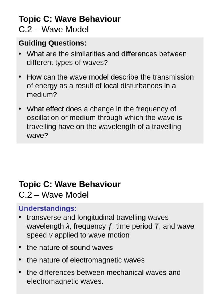 C.2 - Wave Model - Teacher | PDF | Waves | Electromagnetic Radiation