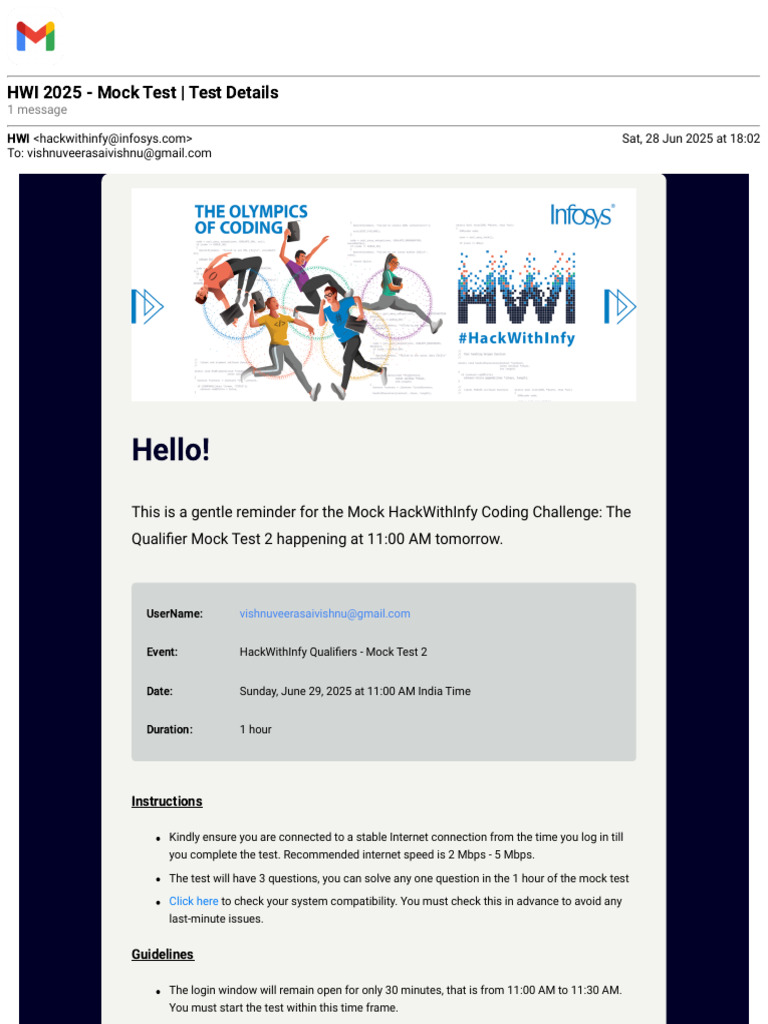 HWI 2025 Mock Test Details | PDF | Password | Login