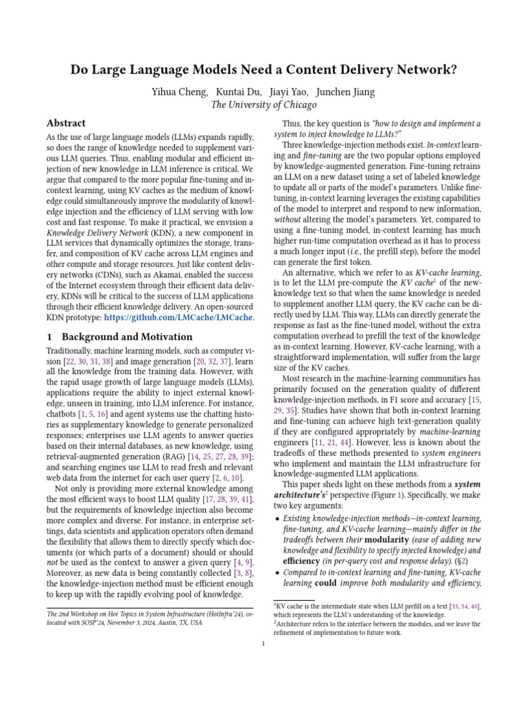 Do Large Language Models Need A Content Delivery Network | PDF | Cache ...