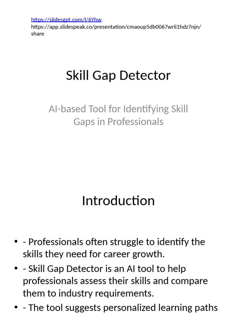 Skill Gap Detector Presentation | PDF | Microsoft Azure | Artificial Intelligence