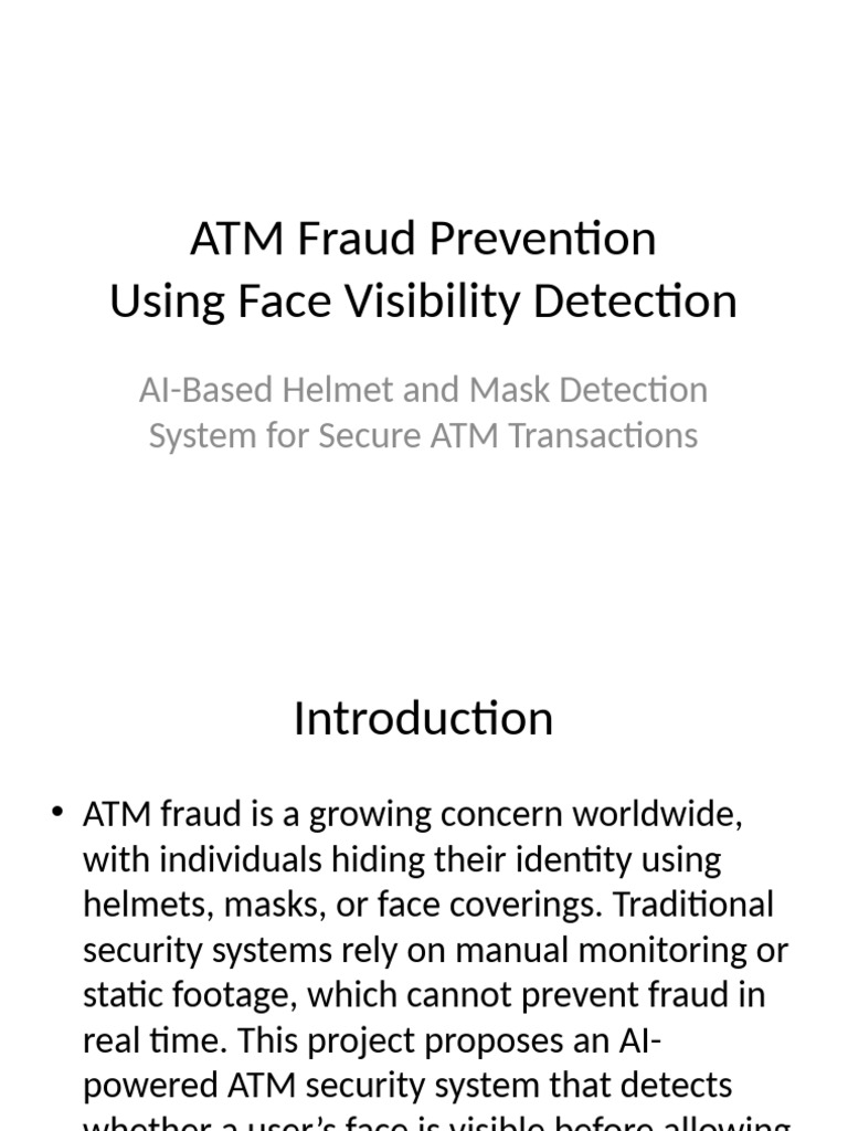 ATM Fraud Detection Project Presentation | PDF