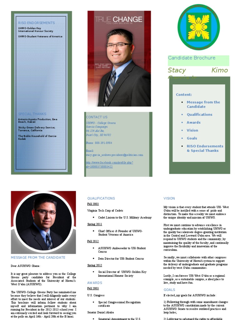 Candidate Brochure | PDF | United States Congress | American Government