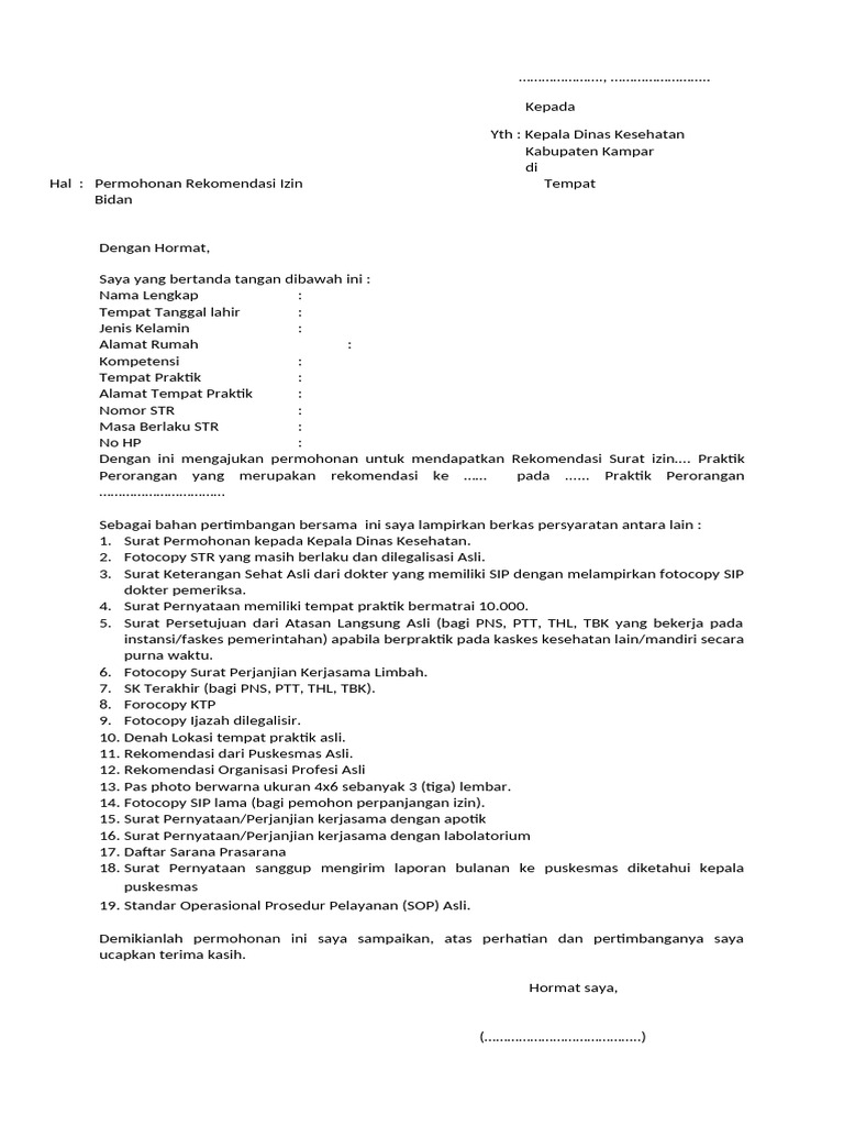 Contoh Surat Permohonan Rekom New | PDF