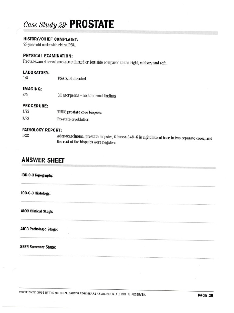 Prostate Rectum Thyroid TNM Cases Examples | PDF