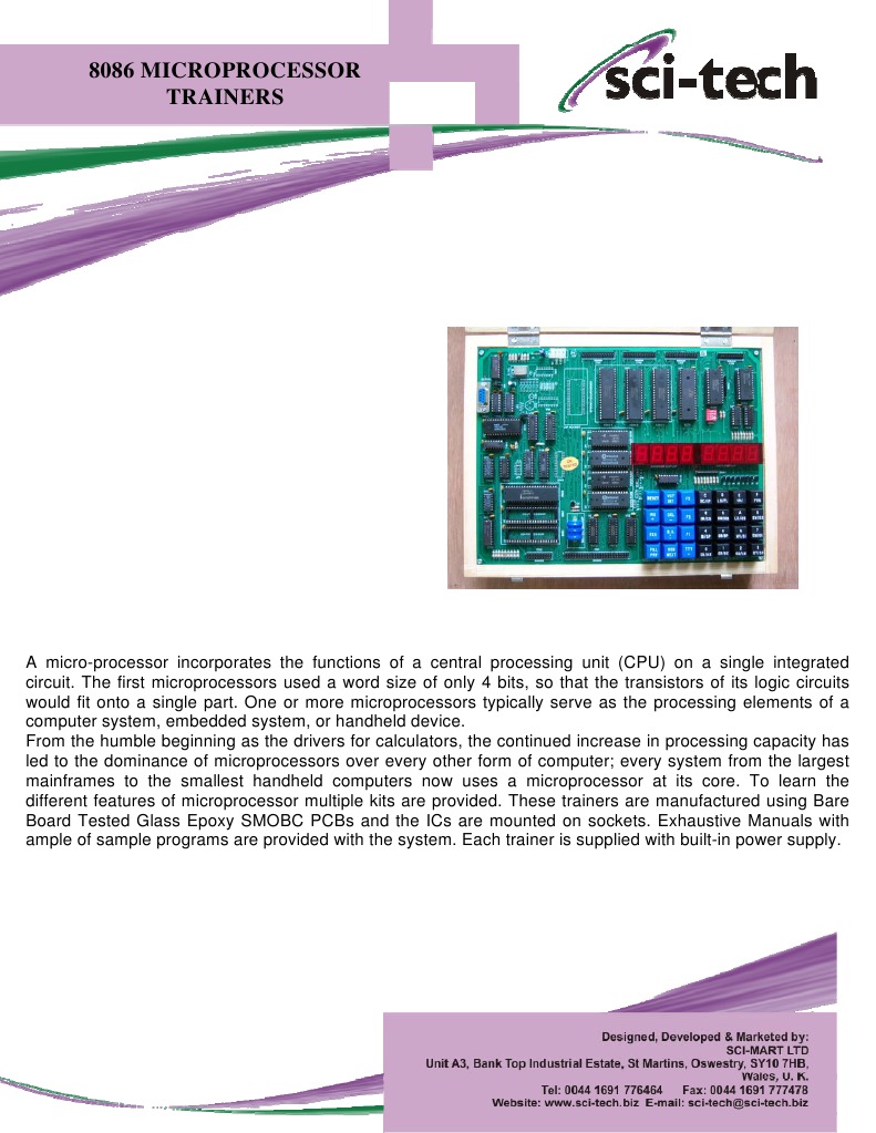 8086 Microprocessor Trainers | PDF | Microprocessor | Central ...