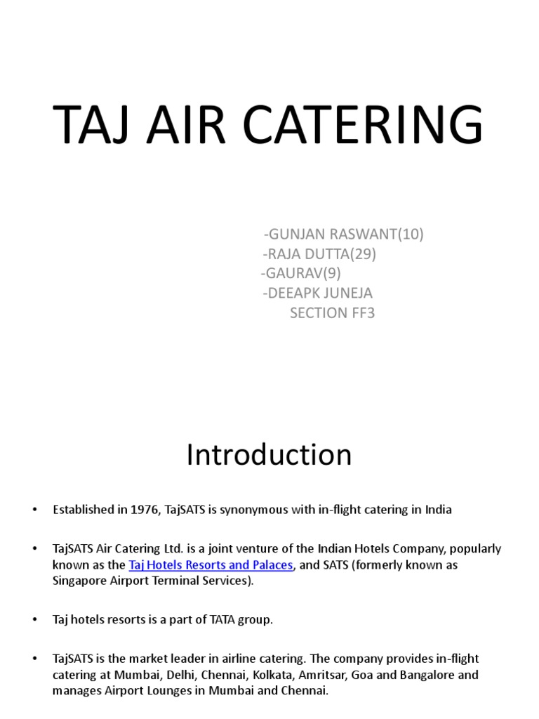 Taj Caterers | PDF | Airlines | Aviation