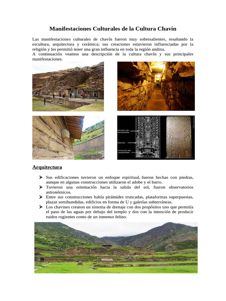 Manifestaciones de la Cultura Chavín | PDF