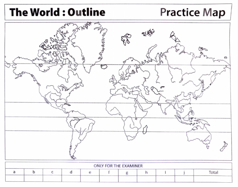 Practice Map: The World: Outline | PDF