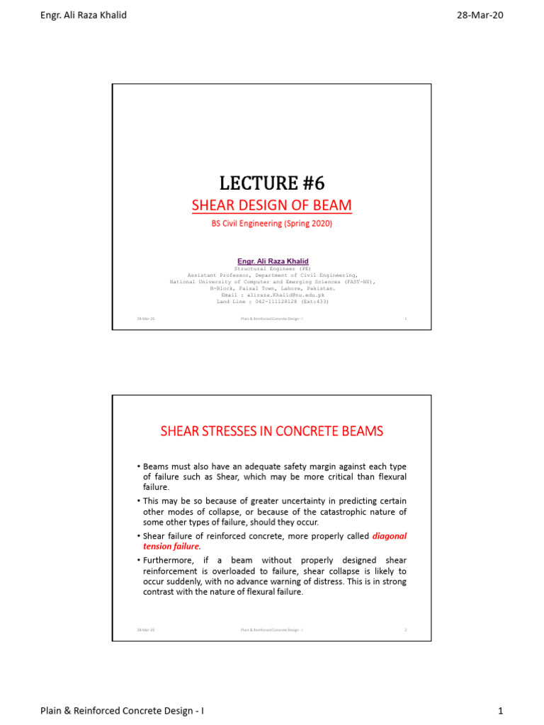 Shear Design of Concrete Beams | PDF | Beam (Structure) | Reinforced ...