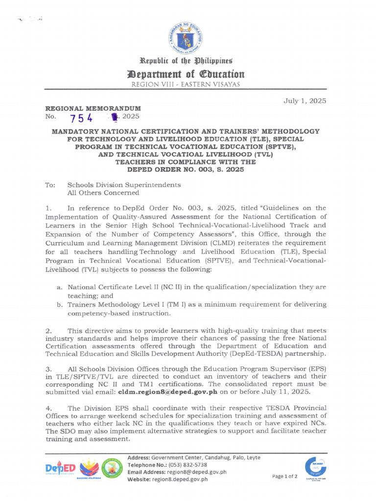 RM No. 754 S. 2025 CLMD 07022025 ESF | PDF